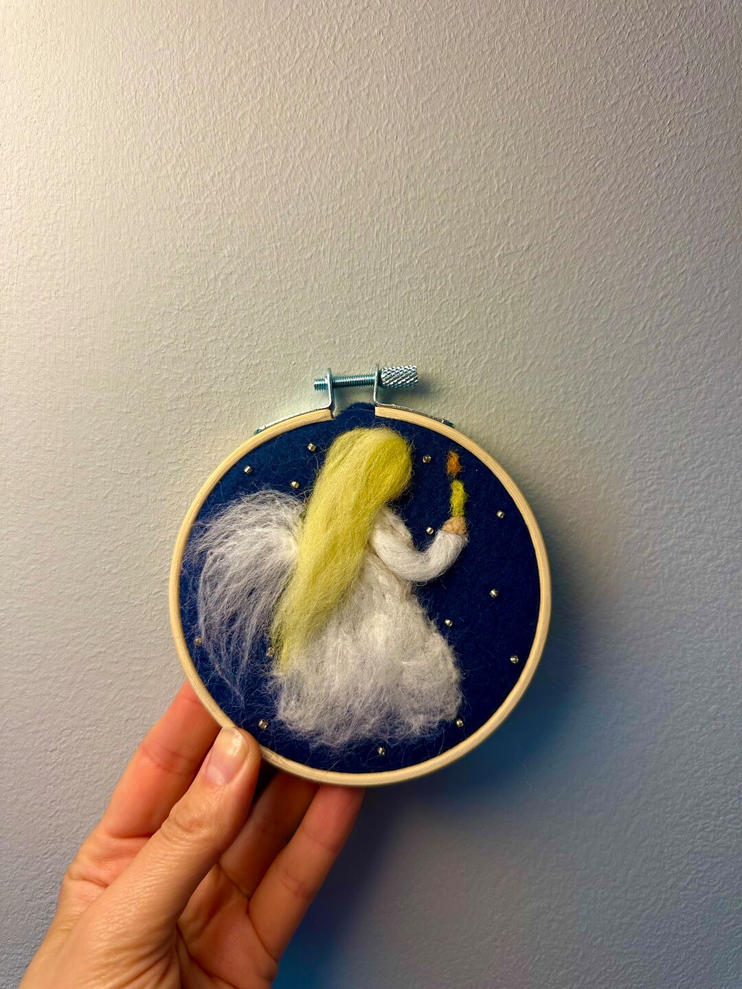 Angel Felted Wall Art, Needle Felted Angel, Christmas Ornaments, Felted ...