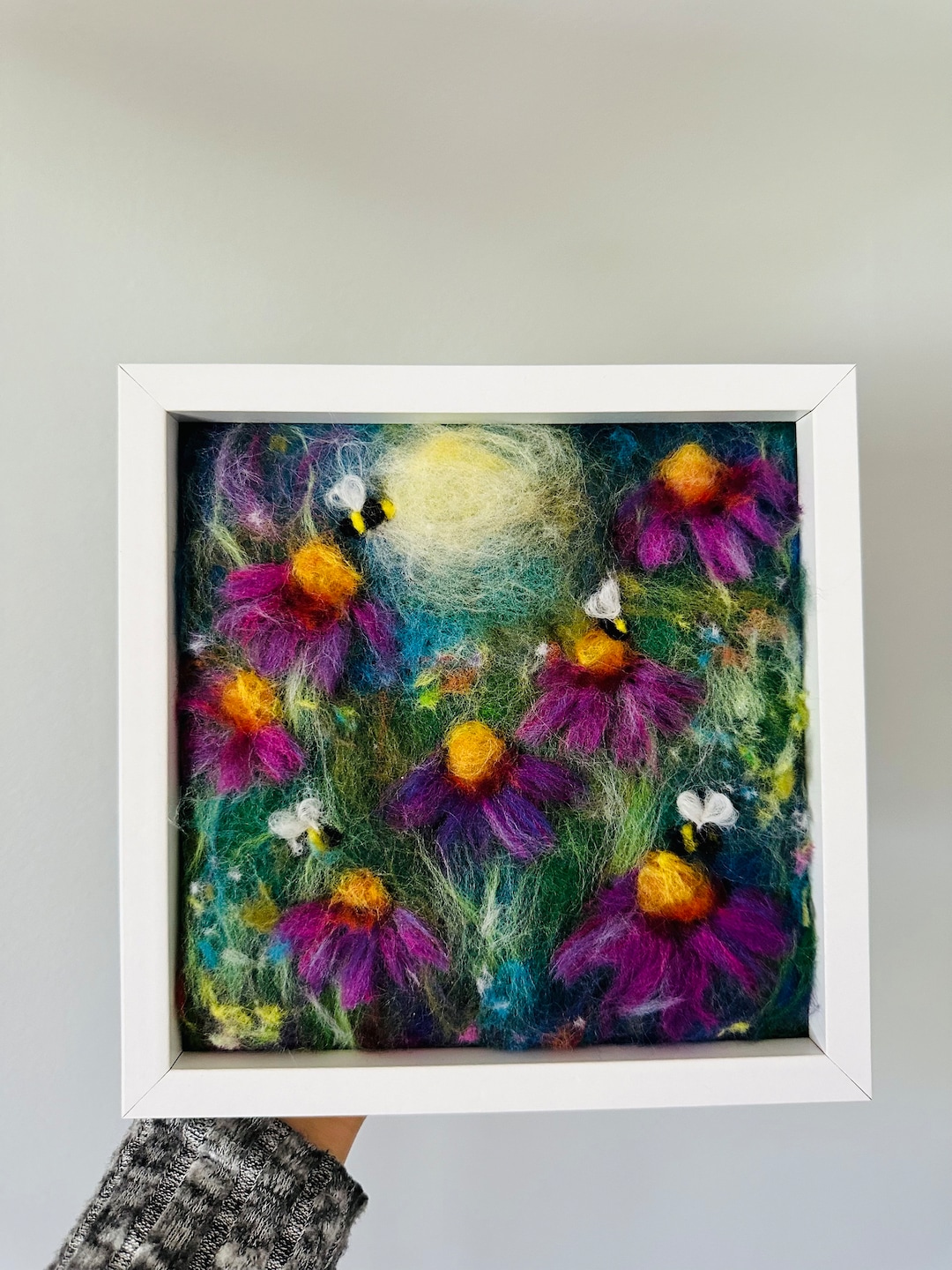 Wool Landscape Art, Wool Picture, Felted Wool Landscape, Flowers and ...