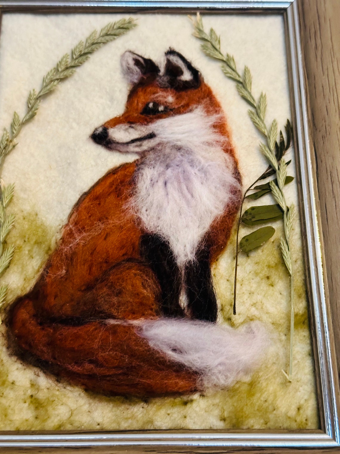 Fox Needle Felted Art, Wool Art, Wool Painting, Wool Picture, Fox ...