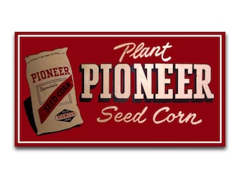 Vintage Pioneer Seed Sign - Etsy