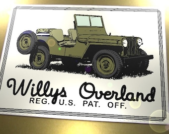 JEEP G503 Willys Overland Co. Antique Copper Emblem Plate - Etsy