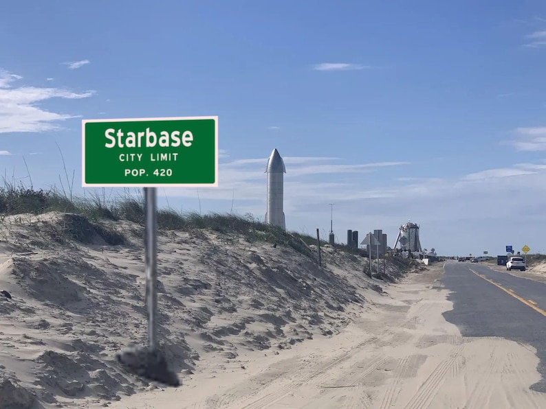 Starbase, Texas City Limit Sign - Etsy