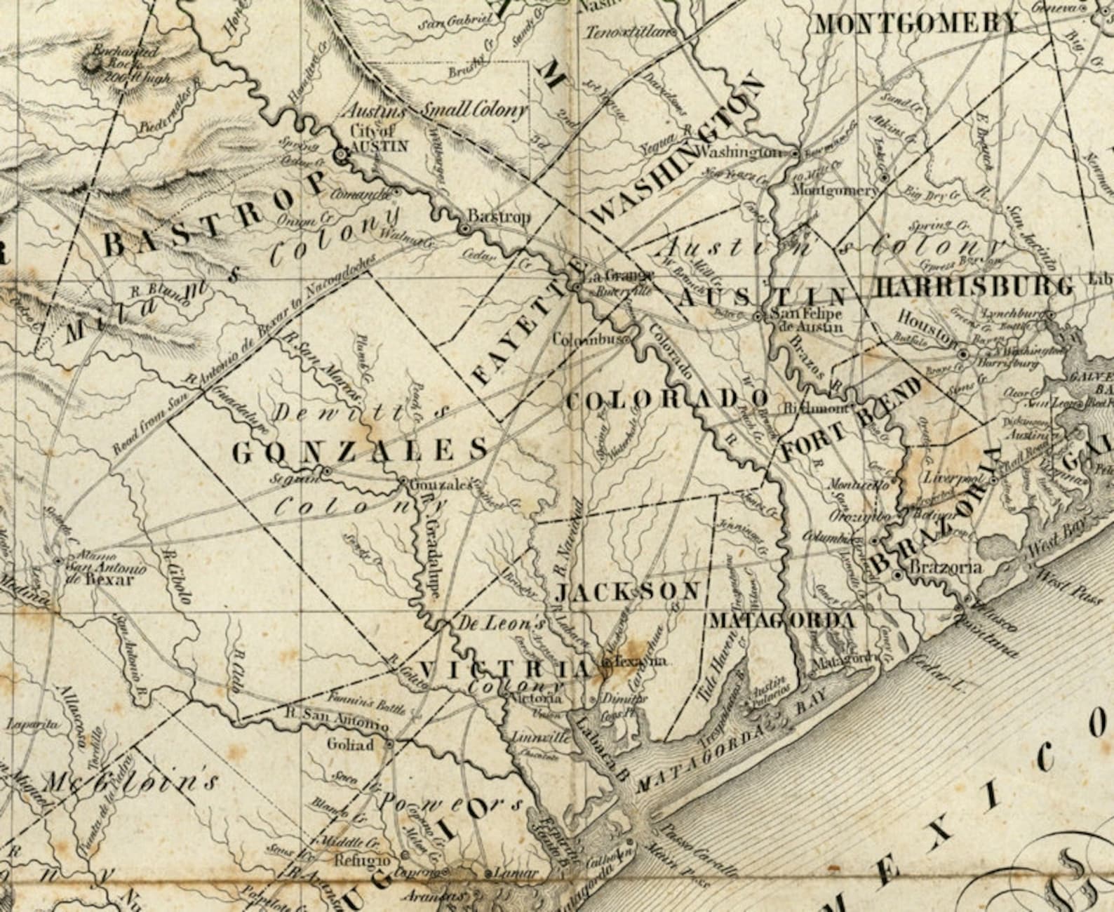 Republic of Texas German Map Canvas Print - Etsy