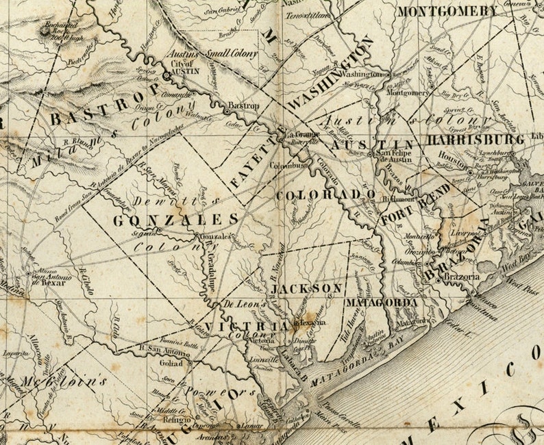 Republic of Texas German Map Canvas Print - Etsy