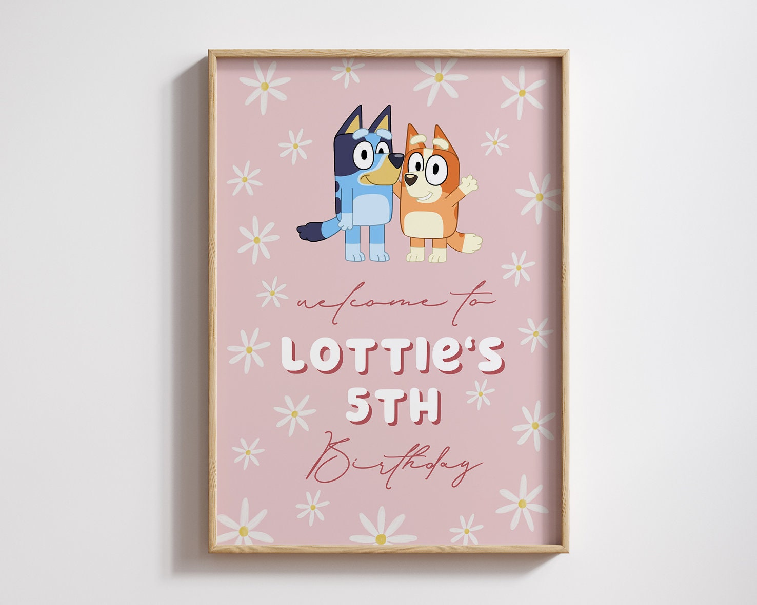 Bluey Welcome Sign Bluey Daisy Theme Birthday Dog Theme Birthday Sign ...