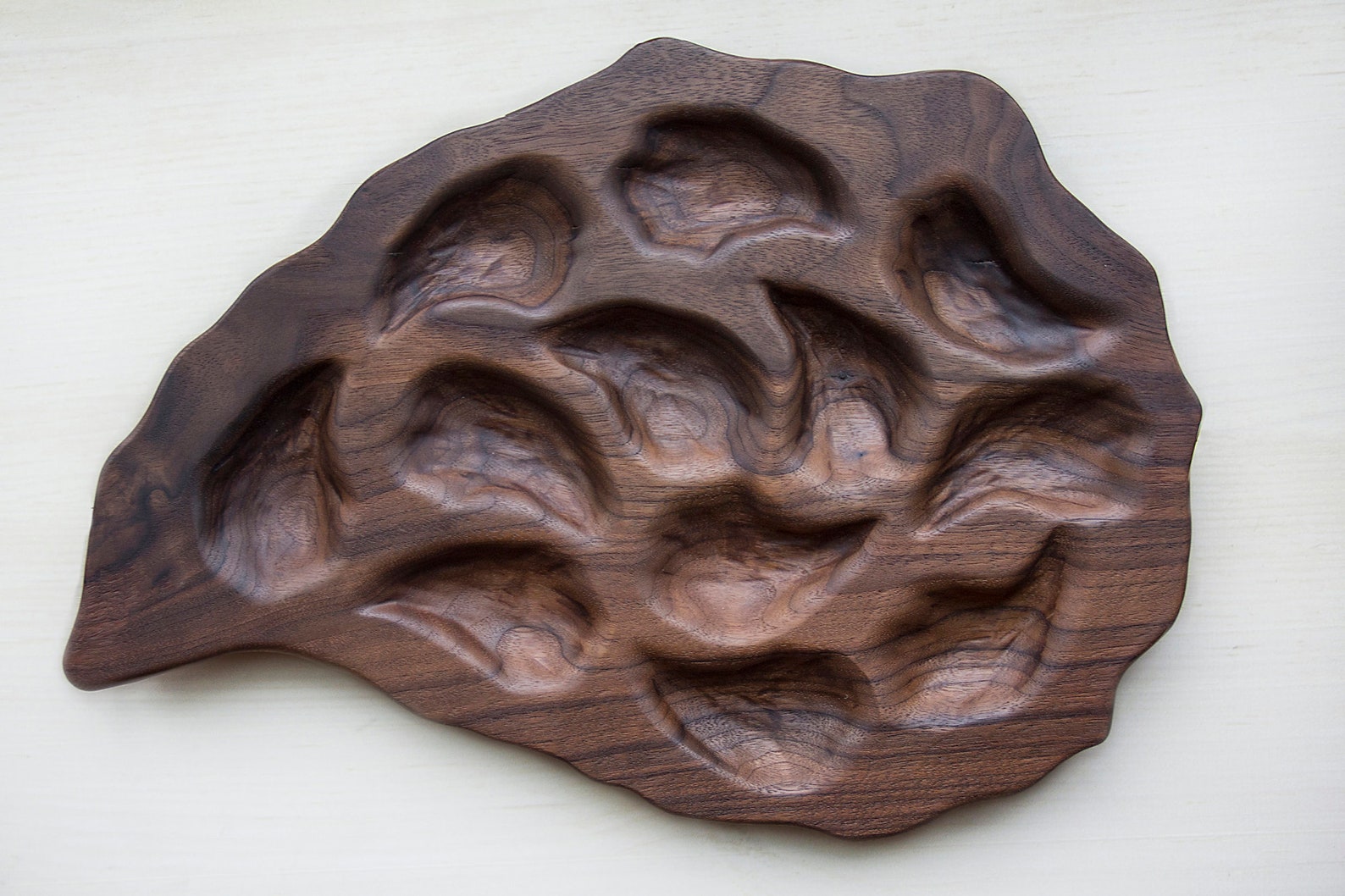 Wooden Oyster Platter in Walnut: Dozen Oysters - Etsy