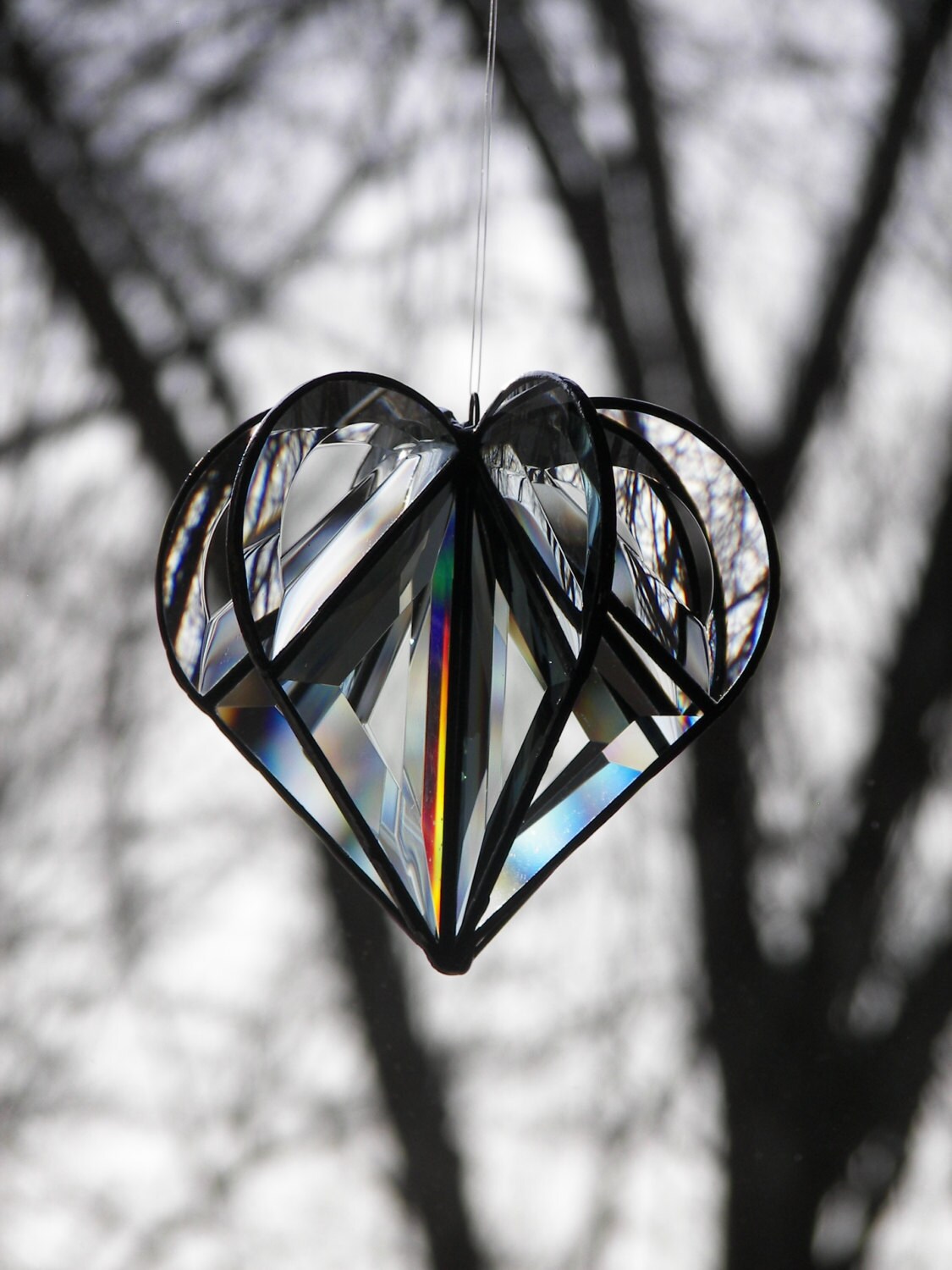 Stained Glass 3d Bevel Heart Clearwedding Gift Bevel Heart - Etsy