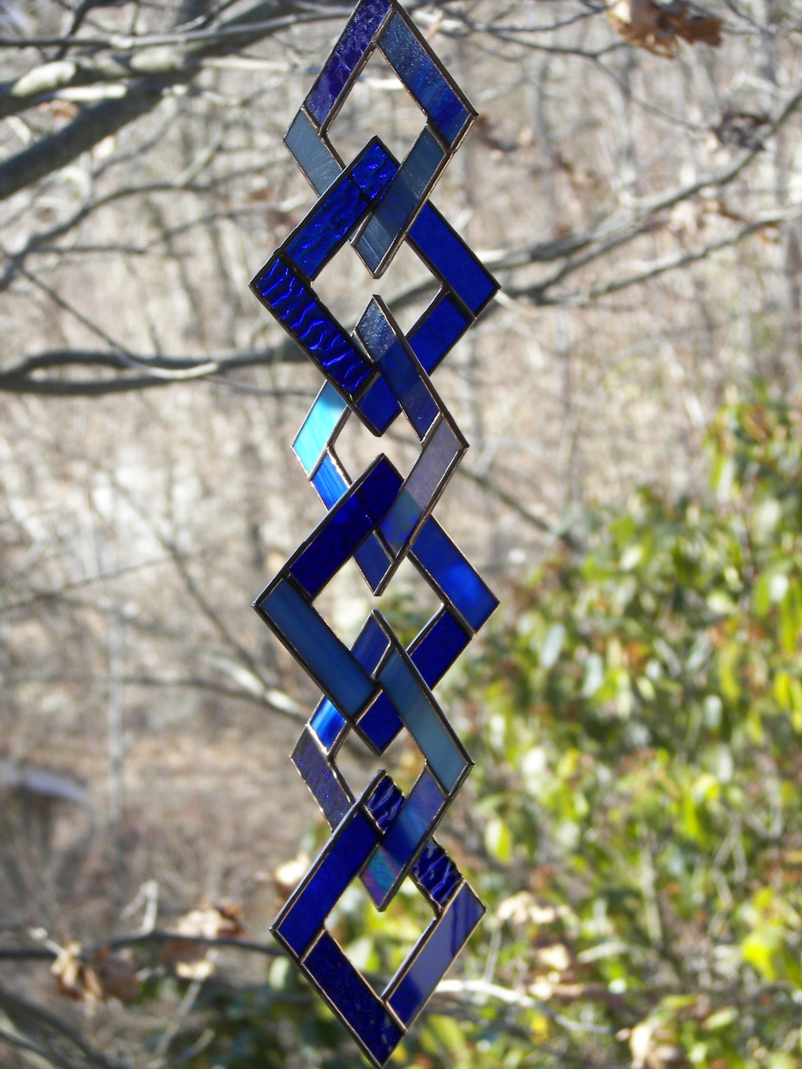 Blue Stained Glass-stained Glass Suncatcher-stained Glass - Etsy