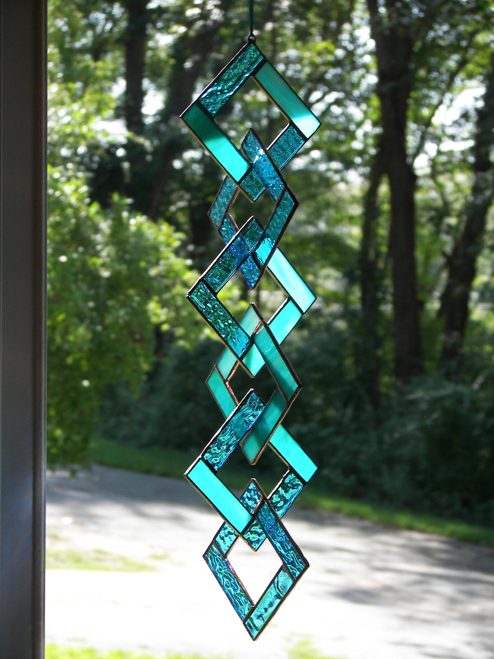 Stained Glass Heart Turquoise Stained Glass Suncatcher Heart - Etsy