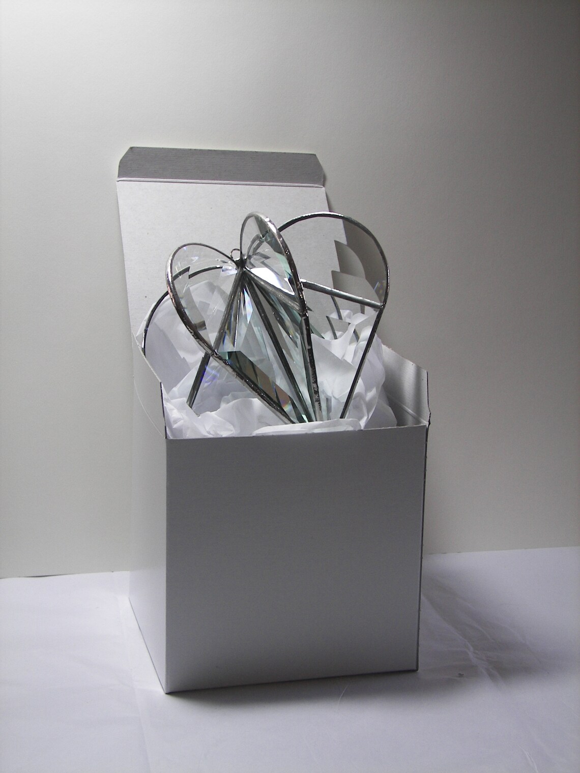 Stained Glass 3d Bevel Heart Clearwedding Gift Bevel Heart - Etsy