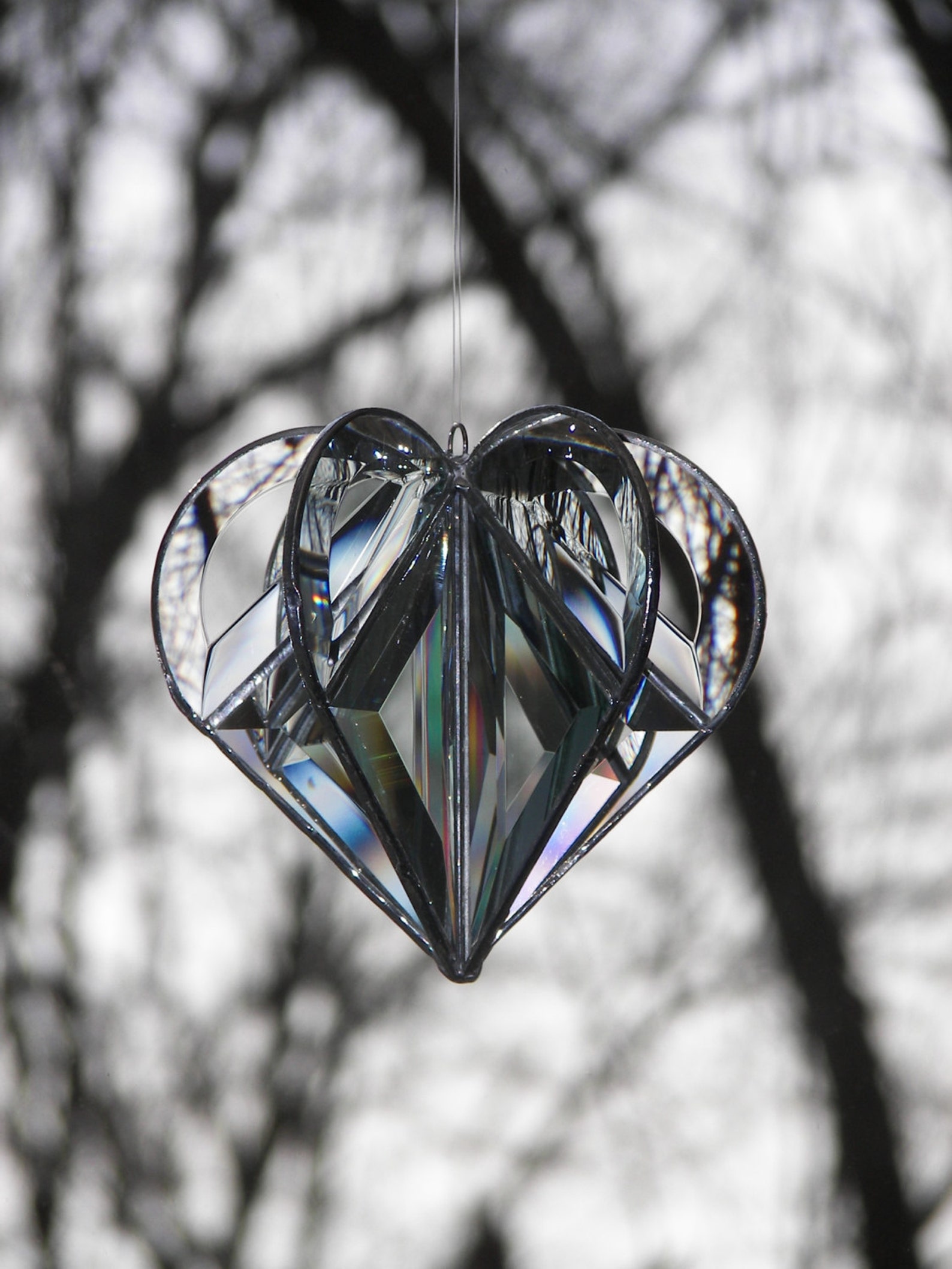 Stained Glass 3d Bevel Heart Clearwedding Gift Bevel Heart - Etsy