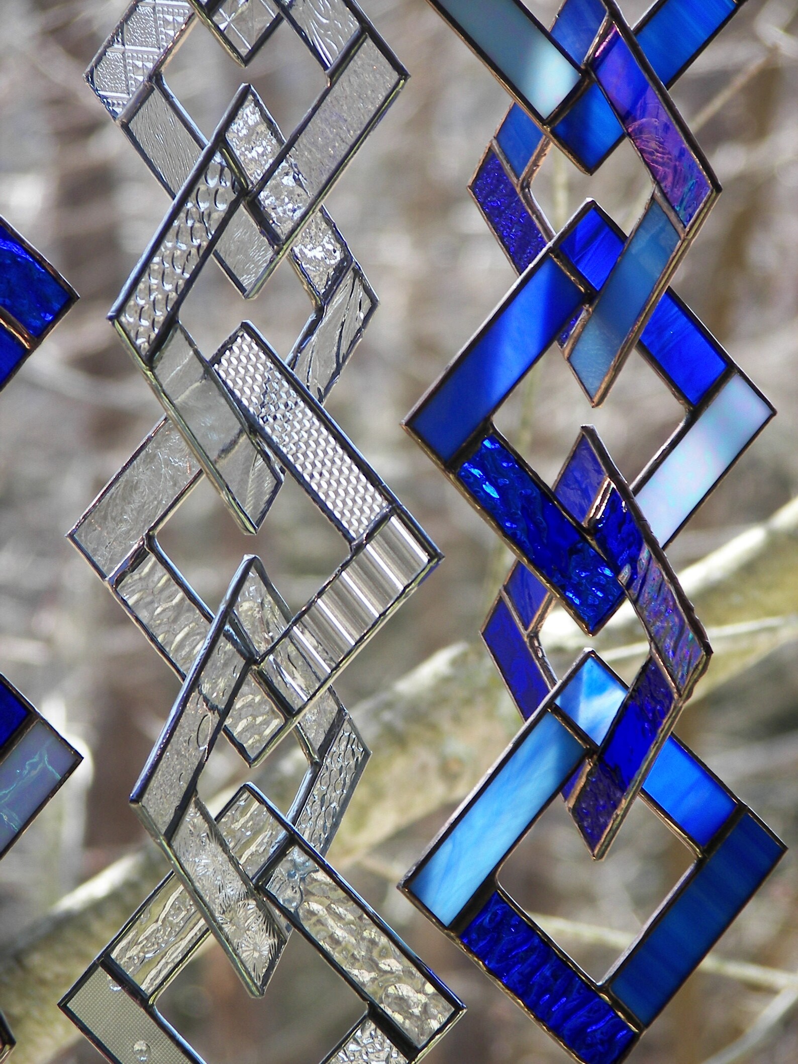 Blue Stained Glass-stained Glass Suncatcher-stained Glass - Etsy Canada