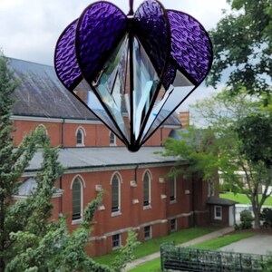Stained Glass Heart Purple, Stained Glass Suncatcher, Heart Ornament ...
