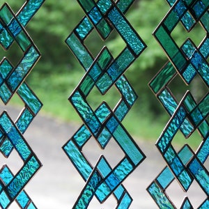 Turquoise Stained Glass-aqua Stained Glass -stained Glass Mobile ...