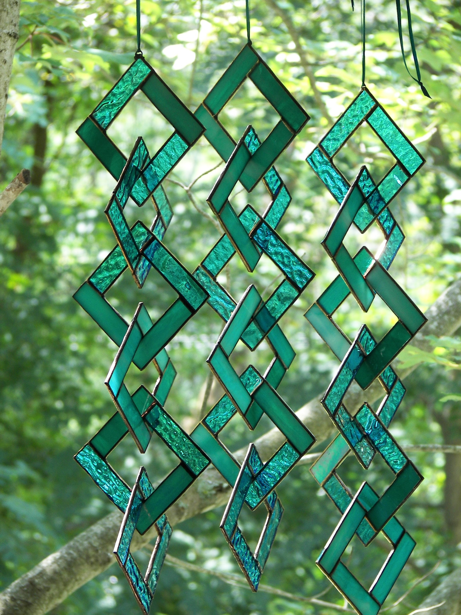 Turquoise Stained Glass-stained Glass Suncatcher-stained Glass - Etsy