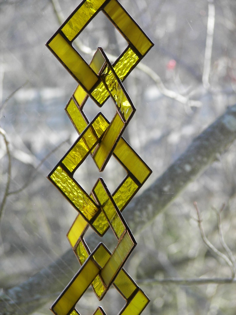 Yellow Stained Glass-stained Glass Suncatcher-stained Glass - Etsy