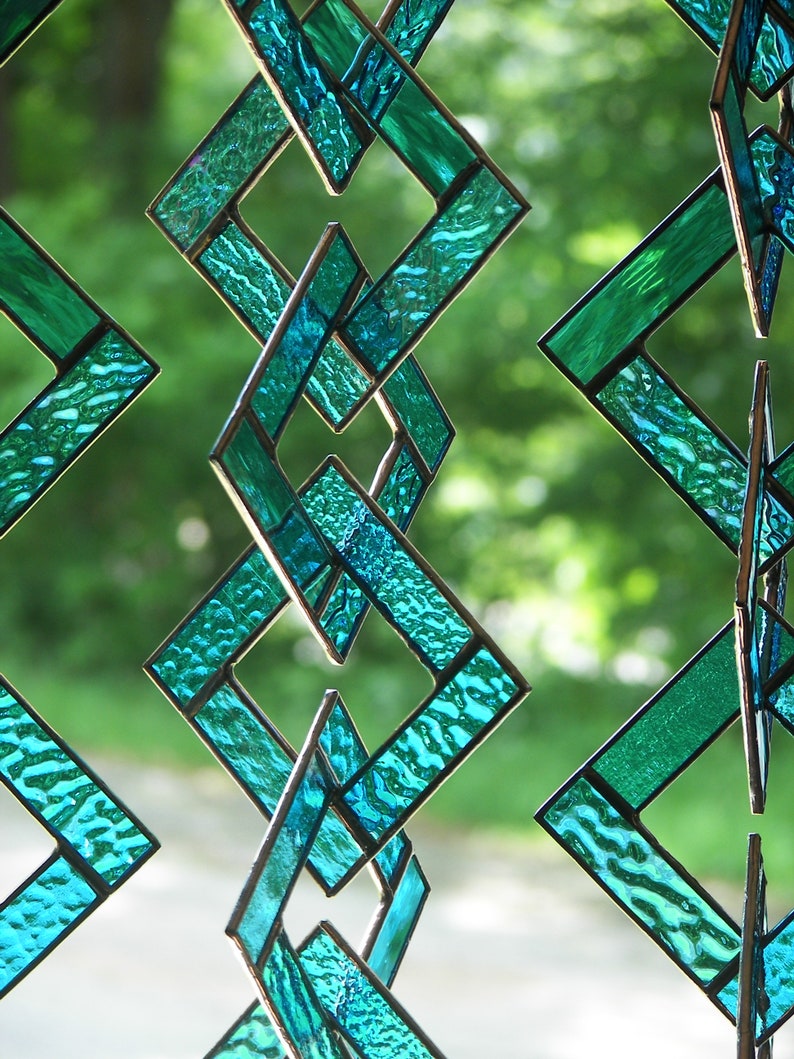 Turquoise Stained Glass-aqua Stained Glass stained Glass - Etsy
