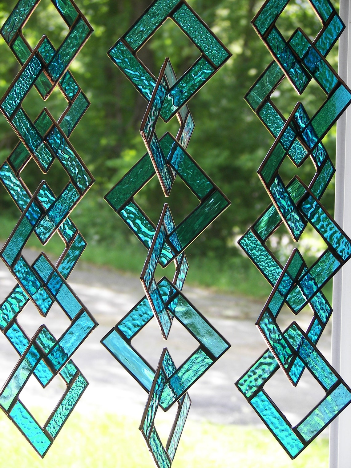 Turquoise Stained Glass-aqua Stained Glass stained Glass | Etsy