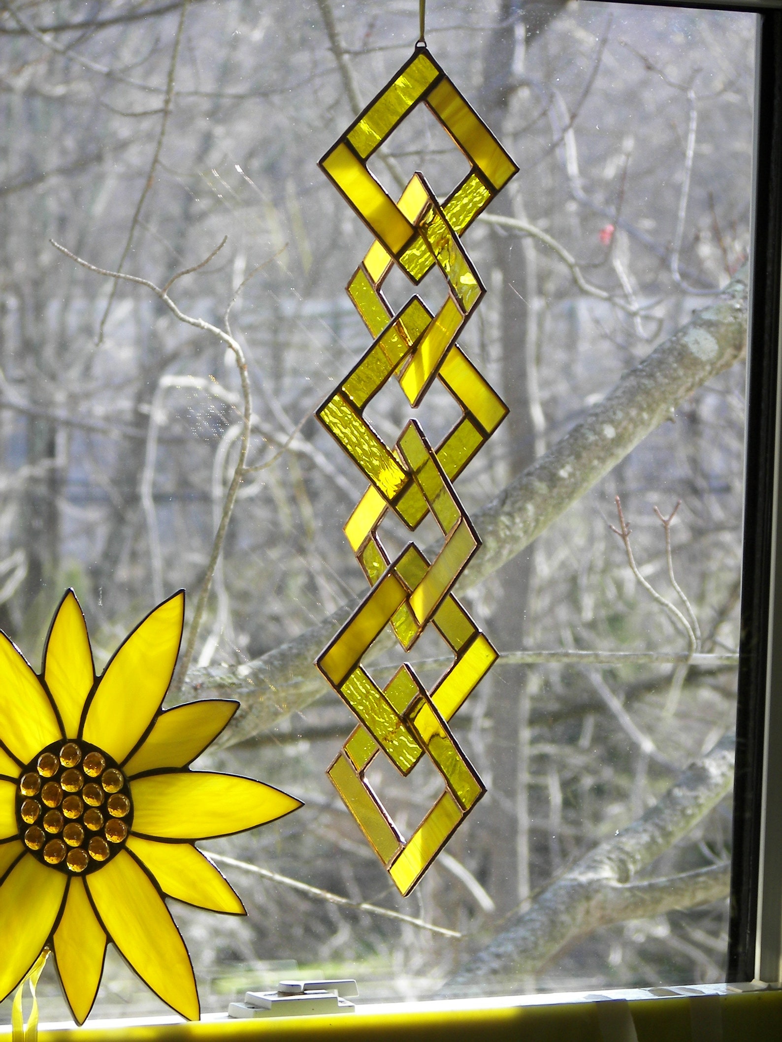 Yellow Stained Glass-stained Glass Suncatcher-stained Glass - Etsy