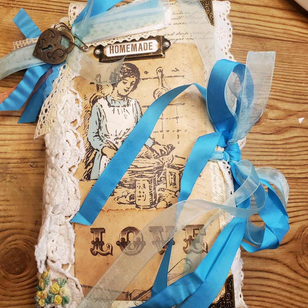 Journal - "homemade"- Junk Journal, Cooking Theme, Handmade 9"x6" - Etsy