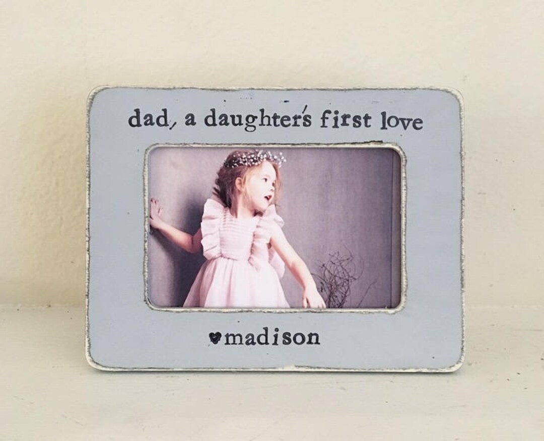 Personalized Picture Frame: Father Daughter Gift, Vintage Gray, Fits ...