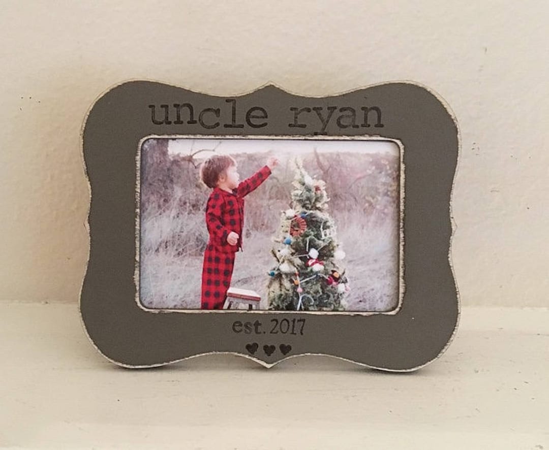 Personalized Uncle Picture Frame: Rustic Hand Stamped Gift - Etsy