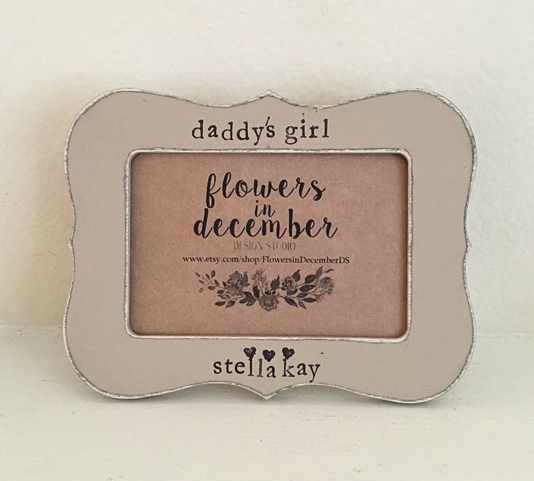 Personalized Daddy's Girl Picture Frame: Hand-painted Wavy Wood Frame ...