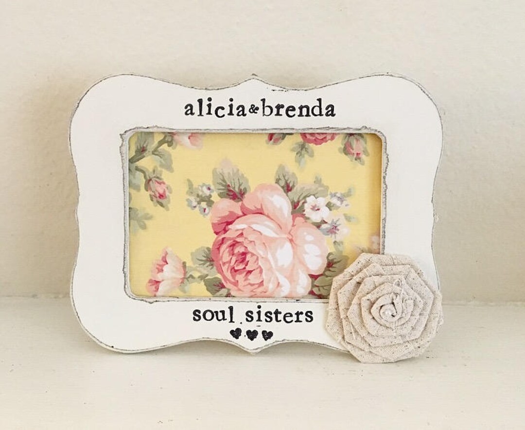 Soul Sisters, Best Friend Picture Frame,shabby Chic Decor, Personalized ...