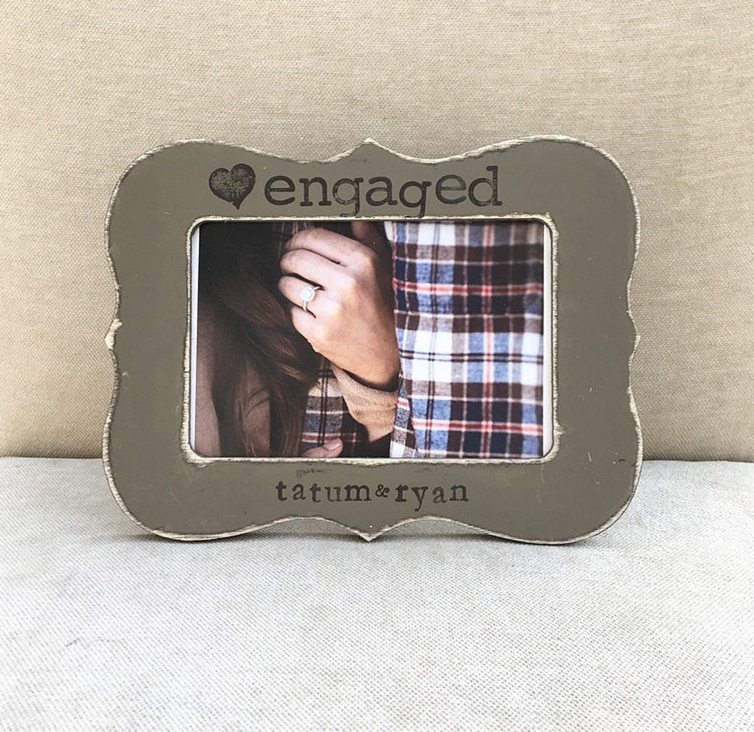 Engaged Gift We're Engaged Announcement Personalized Frame Wedding Gift ...
