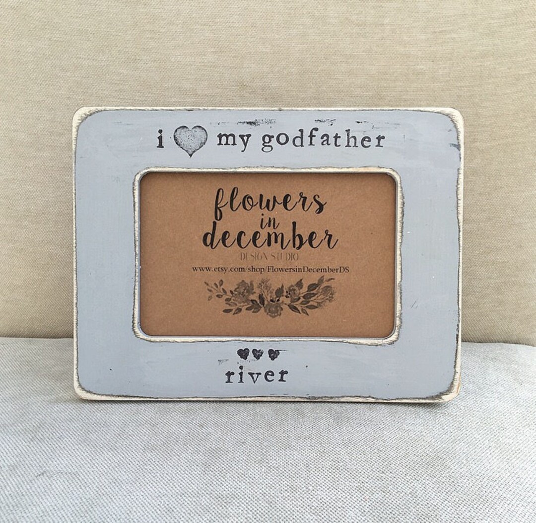 Personalized Godfather Picture Frame: Hand Stamped Vintage Style - Etsy