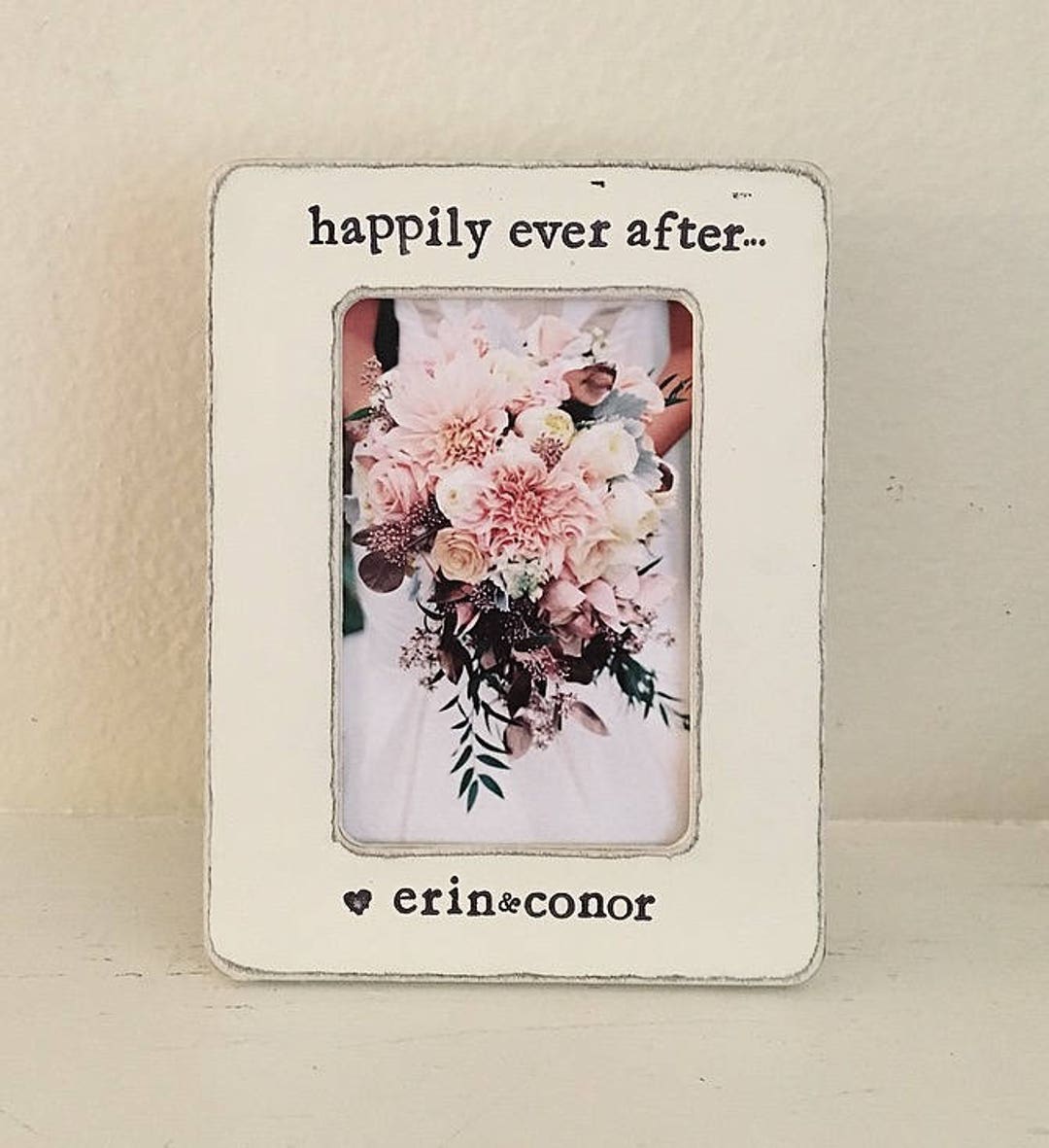 Personalized Wedding Picture Frame: Happily Ever After, Farmhouse Decor ...