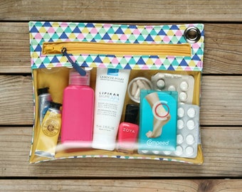 MTO Clear Vinyl Travel Pouch Geometry | Etsy