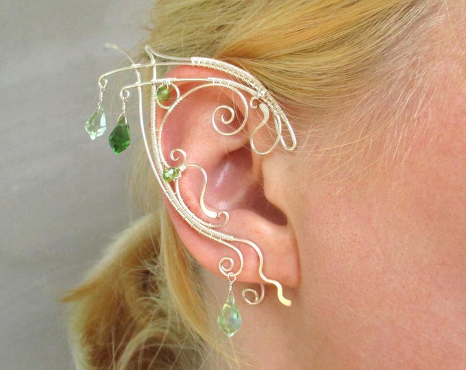 Pair of Elven Ear Wraps Green Melody Ear Cuff Elf Ears - Etsy
