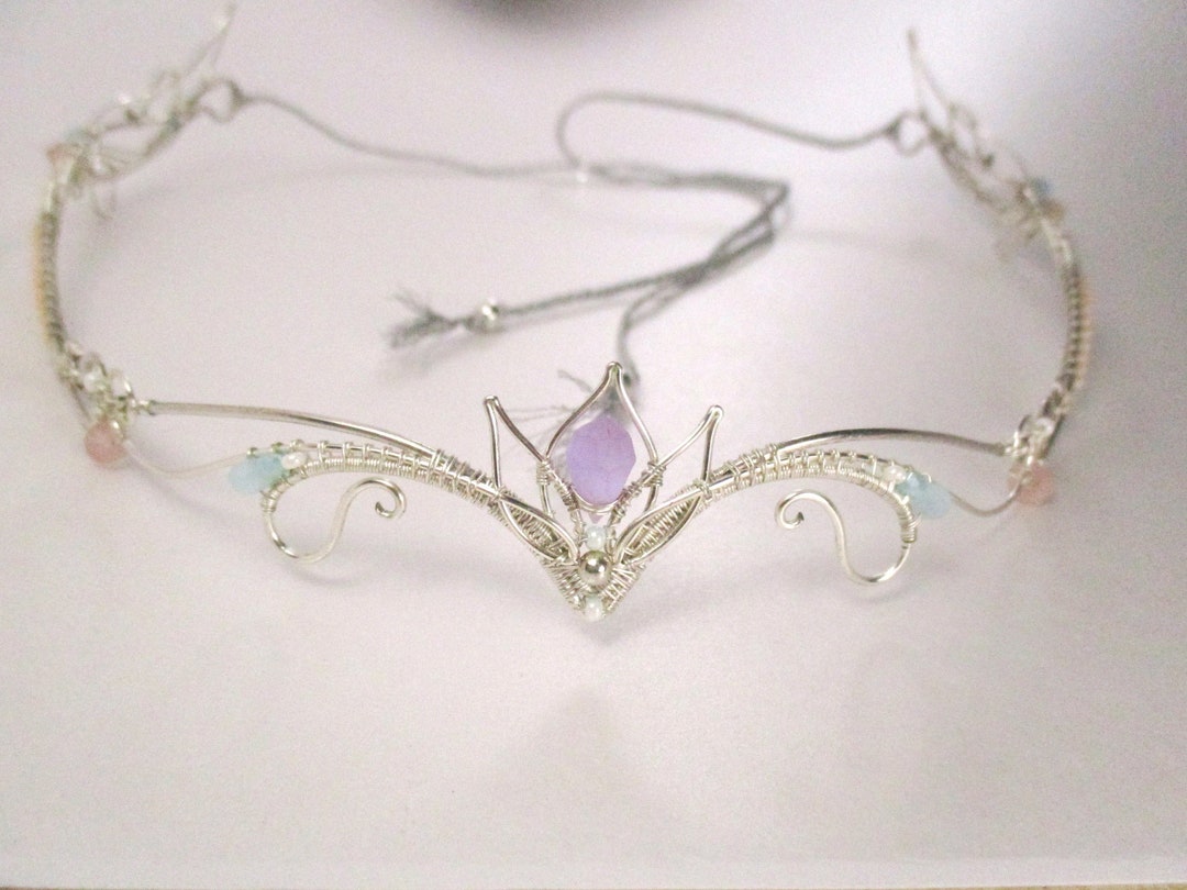 Circlet Frosted Rainbow Fairy Crown Forehead Tiara Elf - Etsy