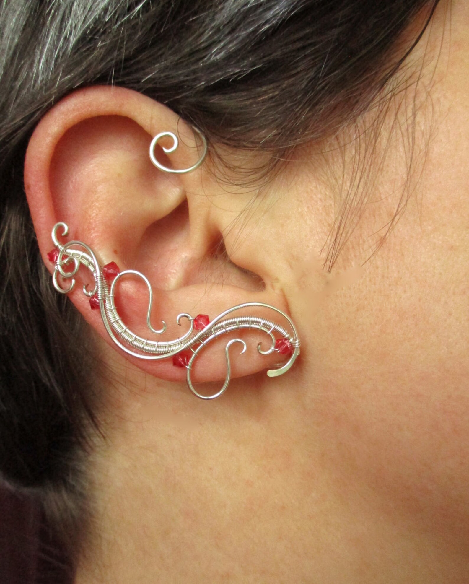 Pair of Ear Cuffs Afterglow Wire Wrapped Ear Cuffs Elf - Etsy