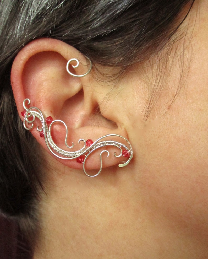 Pair of Ear Cuffs Afterglow Wire Wrapped Ear Cuffs Elf - Etsy