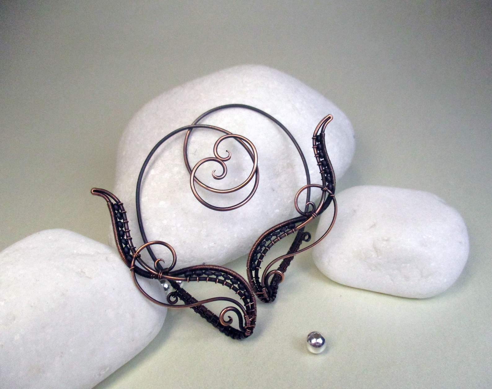 Black copper ear cuffs Phoenix Ear cuffs Elf earrings | Etsy