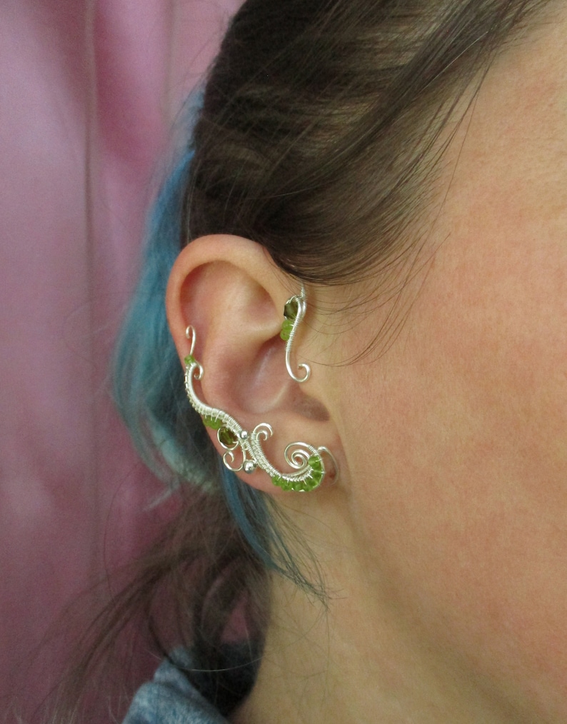 Pair of Ear Cuffs Pleiades Single Olive Green Ear Cuff - Etsy