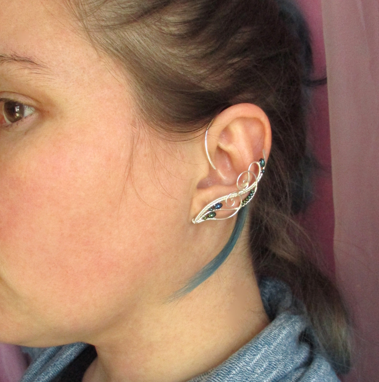 Pair of Ear Cuffs Ocean Breeze Green Blue Ear Cuffs Elven - Etsy