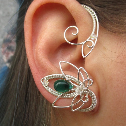 Pair of Ear Cuffs Afterglow Wire Wrapped Ear Cuffs Elf - Etsy