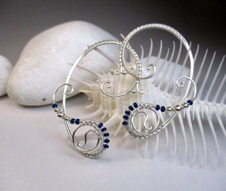 Ear Cuffs Titania Blue Ear Cuffs Elf Earrings Ear | Etsy