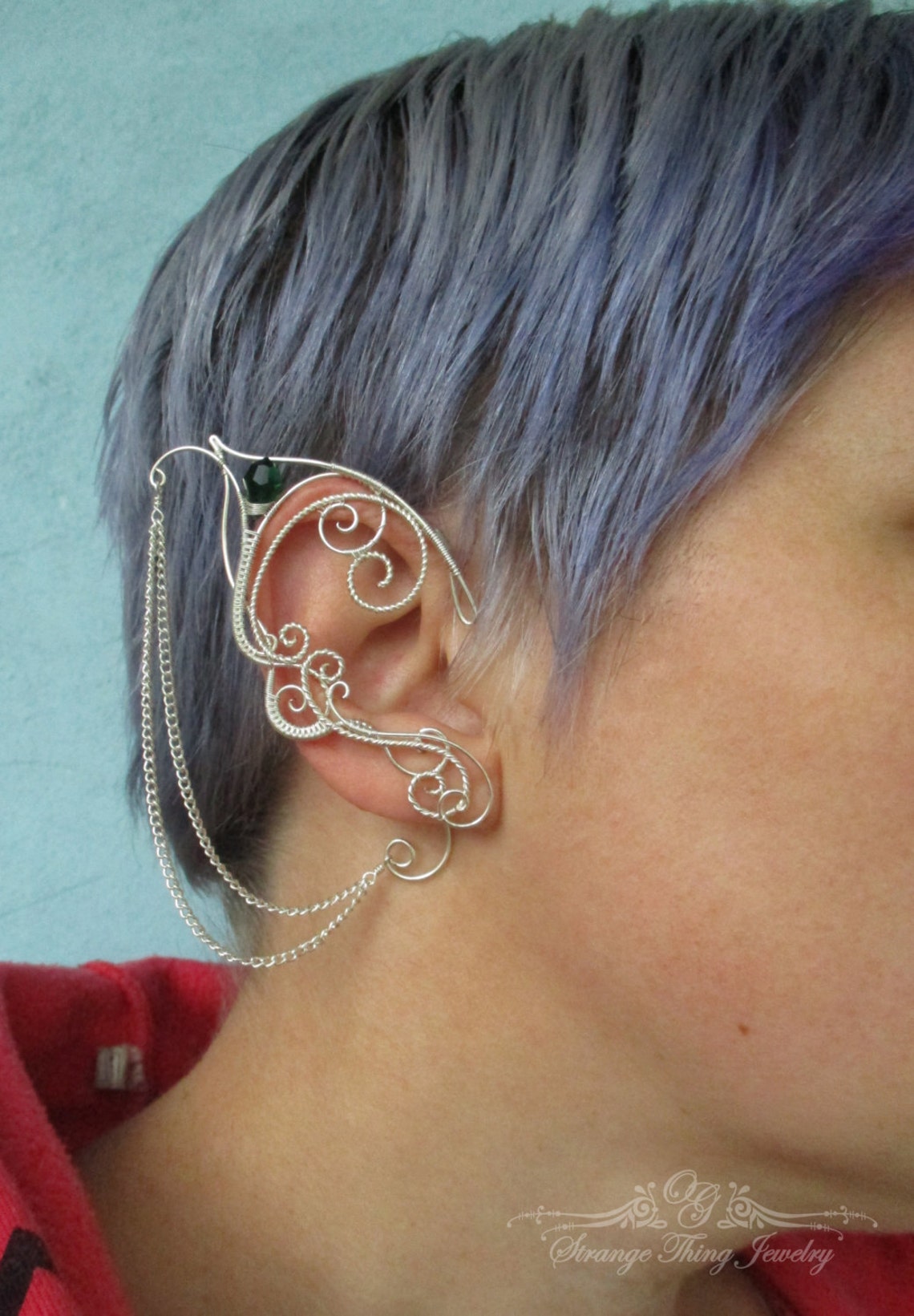 Pair of Elf Ear Cuffs Empire - Ear Cuff With Chains - Elvish Ears With ...
