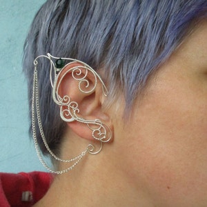 Pair of Elf Ear Cuffs Empire - Ear Cuff With Chains - Elvish Ears With ...