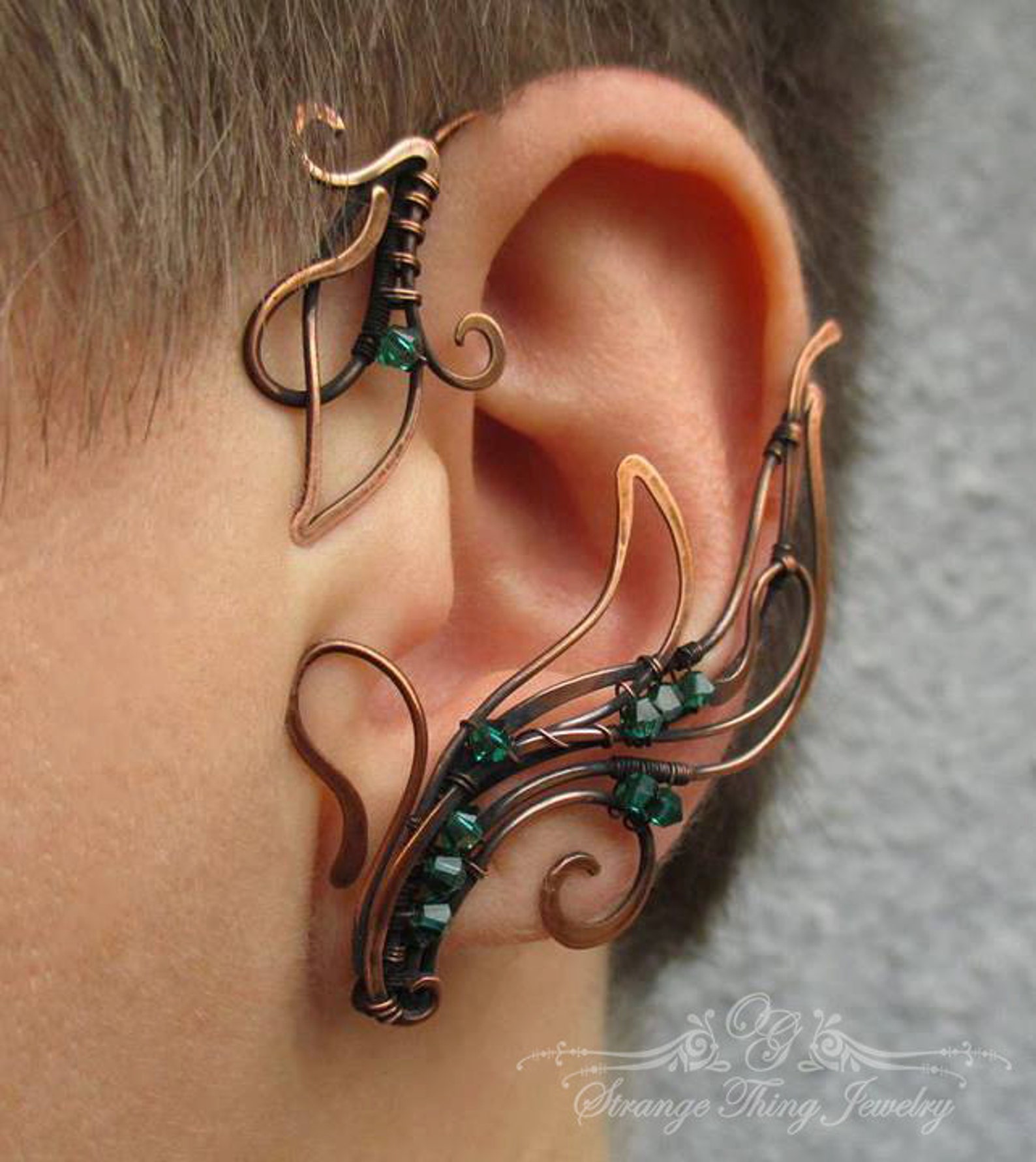 Pair or Copper Ear Wraps Fern Flower - Etsy
