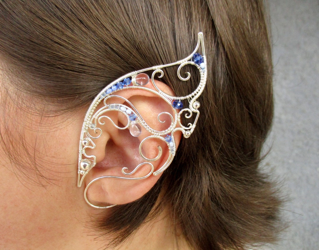 Pair of Elf Ear Cuffs Sea Waves - Mermaid Elven Fairy Ears, Big Single ...