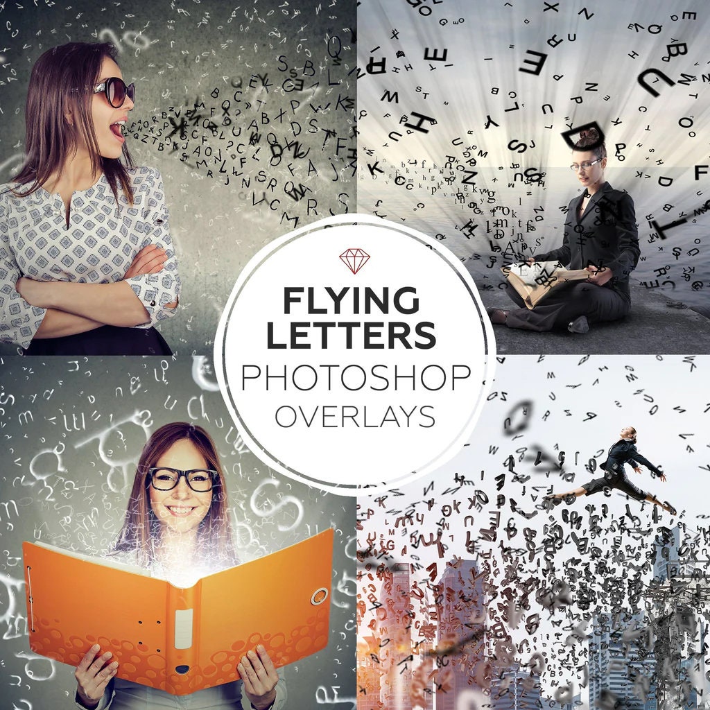 30 Flying Letter Photoshop Overlay, Letter Overlay,flying Letter ...