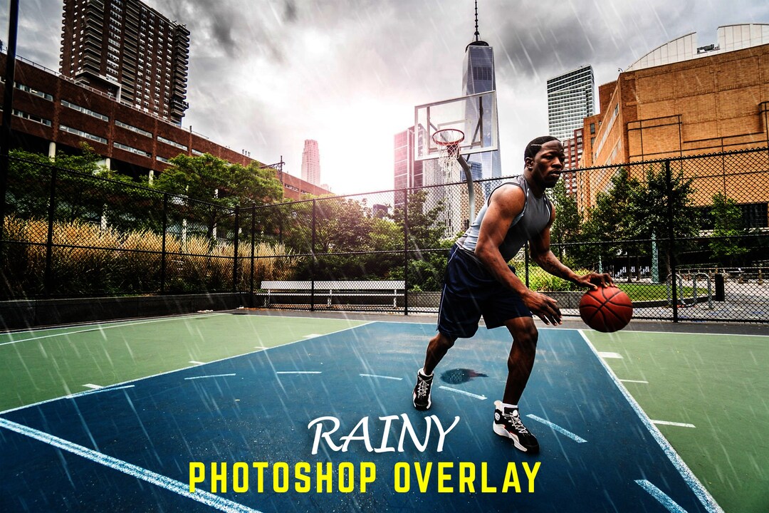 Realistic Rain Overlay -26 JPG Falling Rain Overlays for Photoshop ...