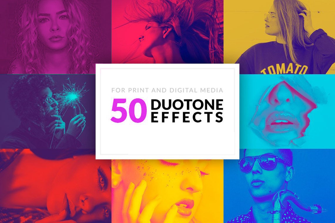 50 Different Duotone Effect Photoshop Actionphotoshop - Etsy