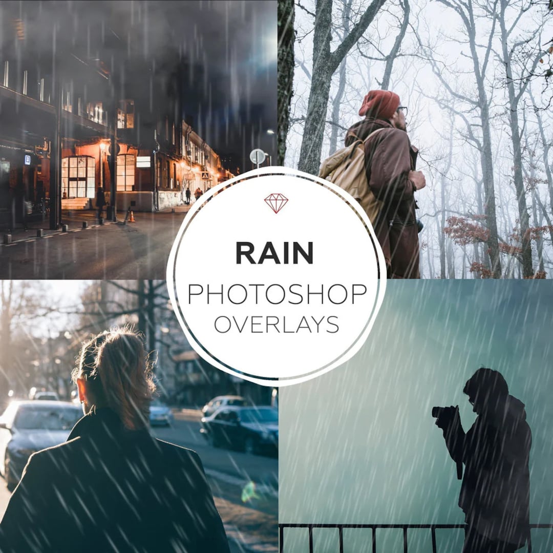 Rain Photoshop Overlay, Falling Rain Photoshop Overlay,raindrop Overlay ...
