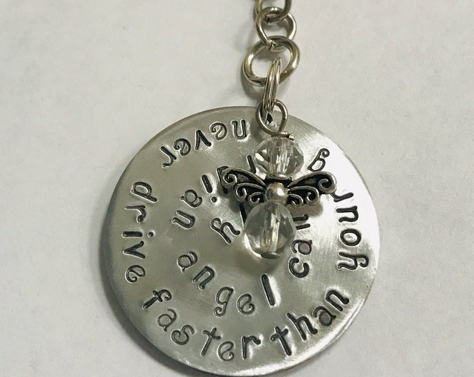 Guardian Angel New Driver Keychain "never Drive Faster Than Your ...